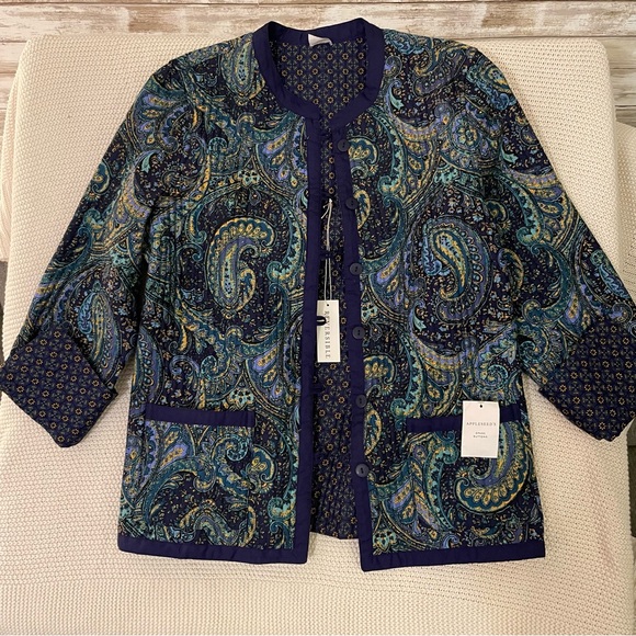 Appleseed's | Jackets & Coats | Appleseeds Blue And Green Paisley ...